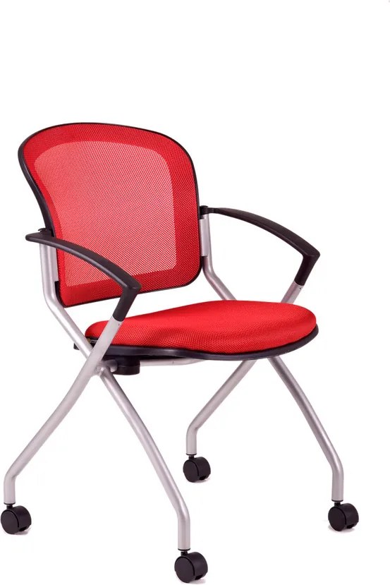 Office Pro Jednací židle s kolečky METIS - DK 13, červená