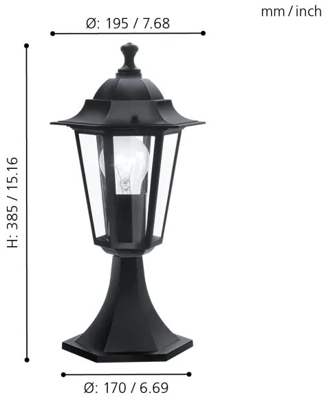 EGLO 22472 - Venkovní lampa LATERNA 4 1xE27/60W černá IP44