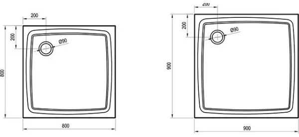 Ravak XA034411010 - Sprchová vanička čtvercová PERSEUS 80x80 cm bílá