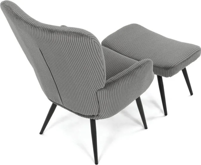 Relaxační křeslo AK-L7285 GREY6, manšestrová látka, šedá (70 x 81) cm
