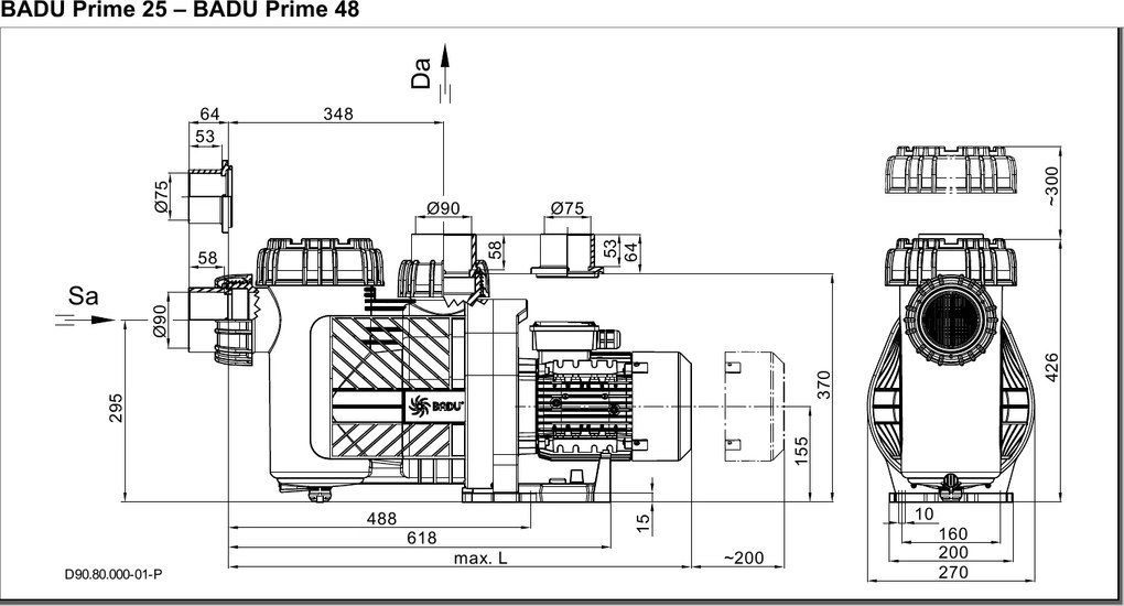 Bazénové čerpadlo BADU Prime 30 – 30 m³/h, 230 V