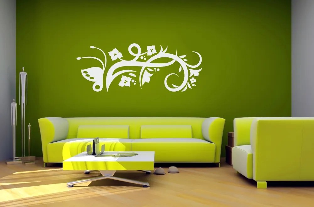 WALLVINIL Samolepky na zeď - Ornament 01 Barva: Zelená střední, Velikost: 125x50 cm