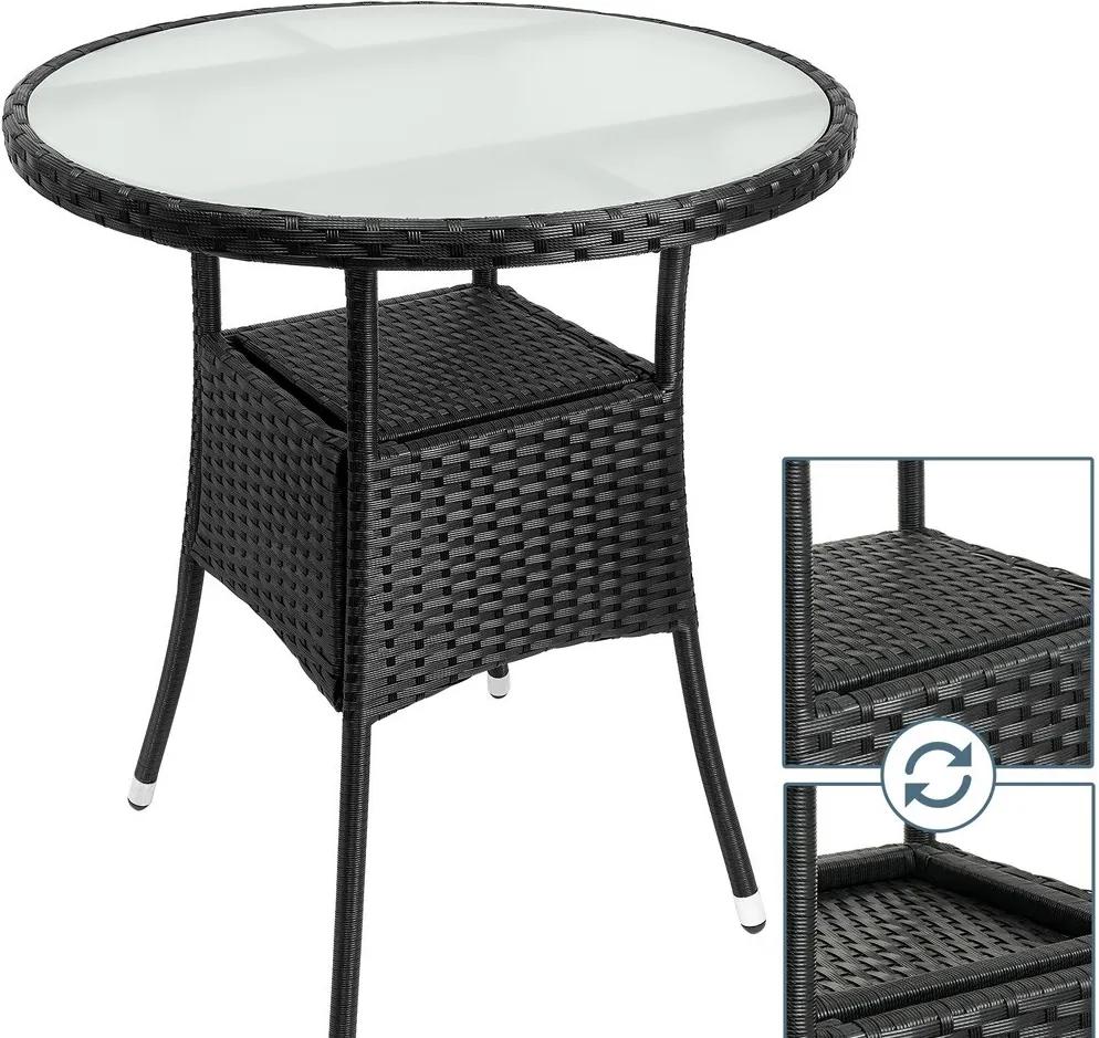 Ratanový stolek D5691 černá Dekorhome