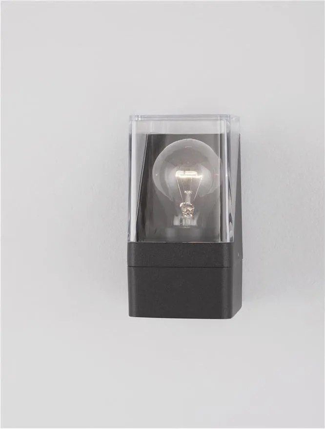 NV 9492740 Venkovní nástěnné svítidlo SELENA antracitový hliník a čirý akryl E27 1x12W 220-240V bez žárovky IP65 - NOVA LUCE