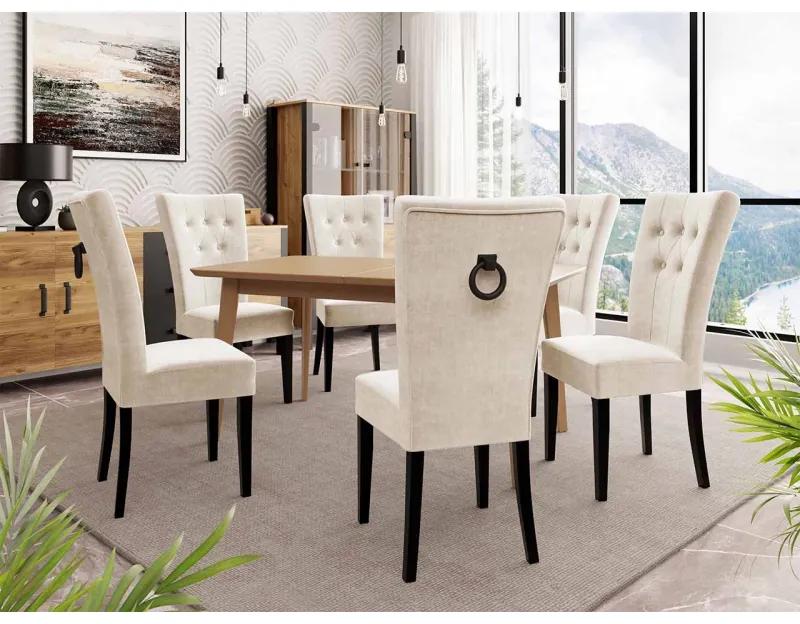 Čalouněná jídelní židle ST67 + klepadlo, Barva:: chrom, Barva: bílý polomatný, Potah: Magic Velvet 2258