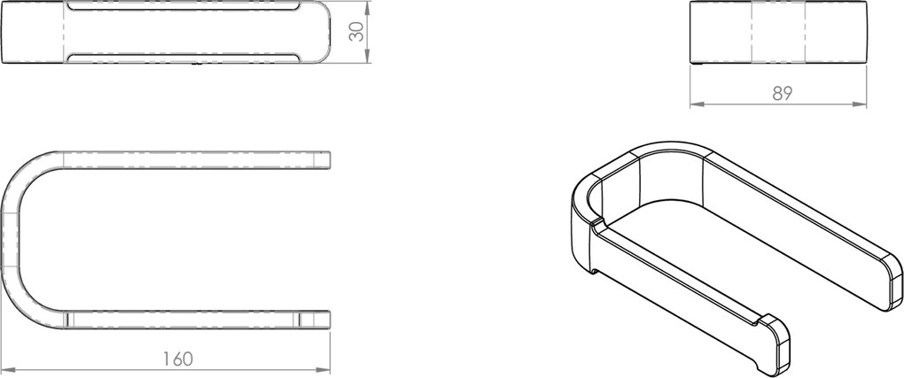 Gedy Gedy, OUTLINE držák toaletního papíru, černá matná, 322414