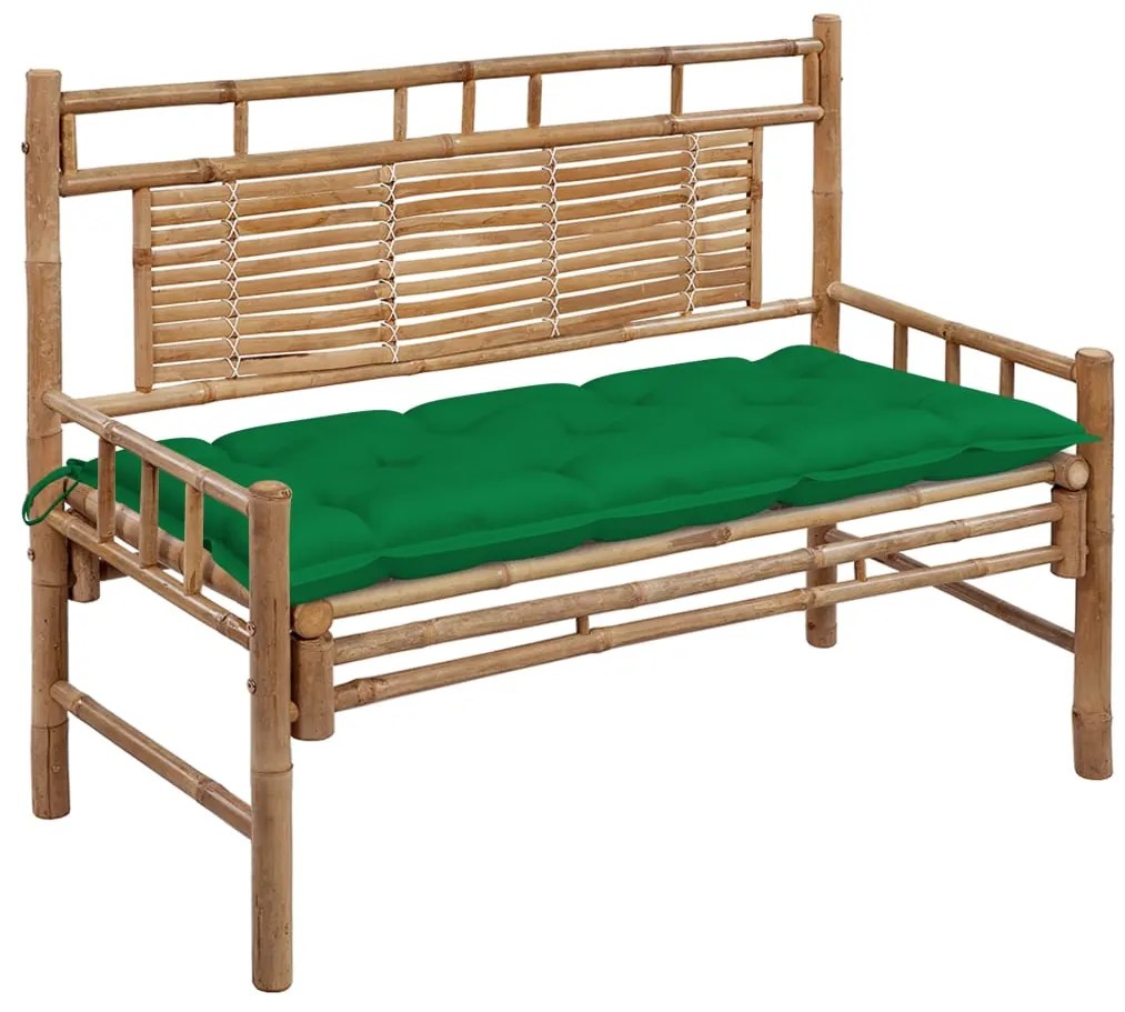 Zahradní lavice s poduškou 120 cm bambus 3063896