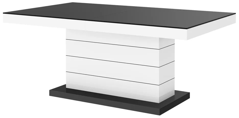 Konferenční stolek MATERA LUX (černá mat/bílá lesk/černá mat)