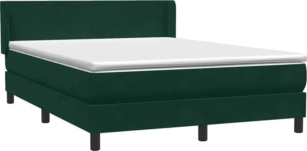 Box spring postel s matrací tmavě zelená 160x220 cm samet 3317994