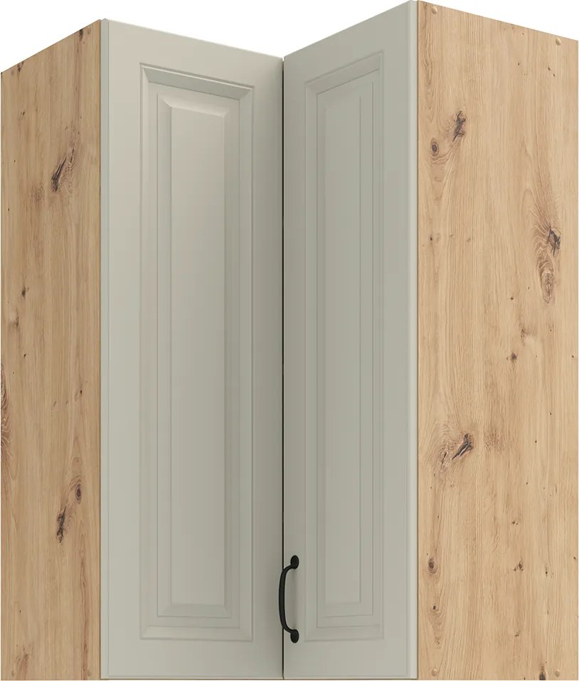 STILO ac | horní skříňka 60x60 GN-90 2F (90°) rohová s policemi | 60x60 cm | VYSOKÁ | artisan/světle šedá