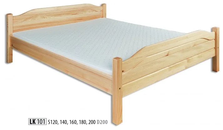 Drewmax Dřevěná postel 200x200 LK101 ořech