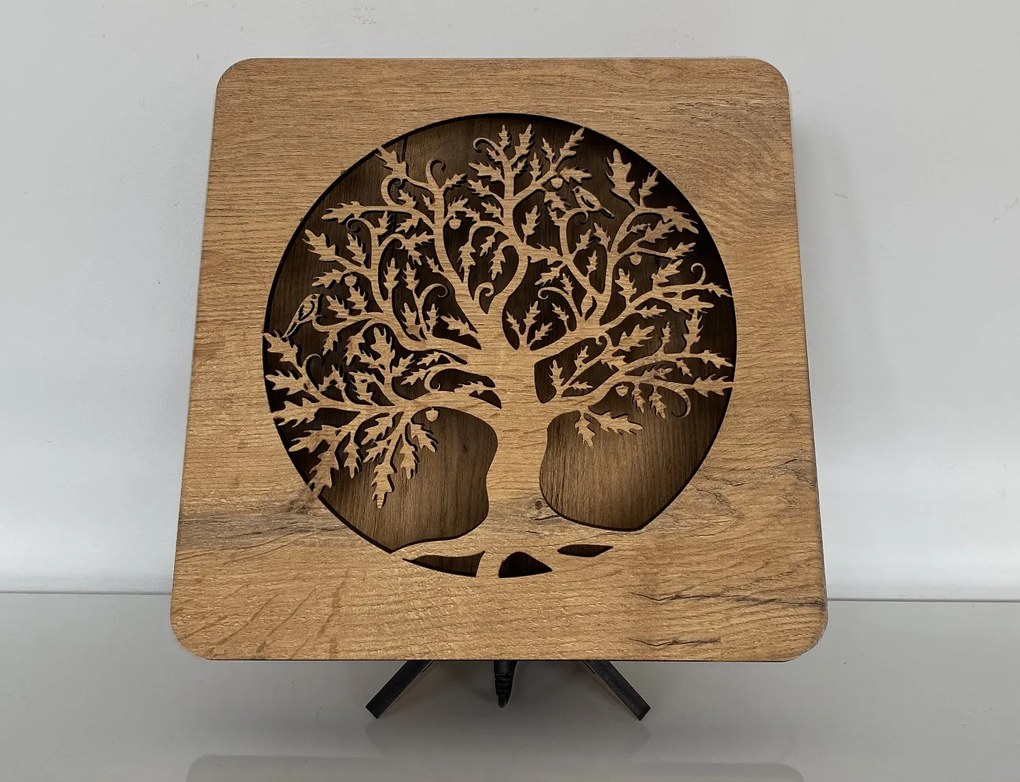 Li-Go "Dub v kruhu" lampa 31x31 cm provedení povrchu: dub světlý
