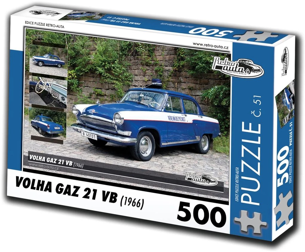 Puzzle retro-auta puzzle č. 51 volha gaz 21 vb (1966) 500 dílků