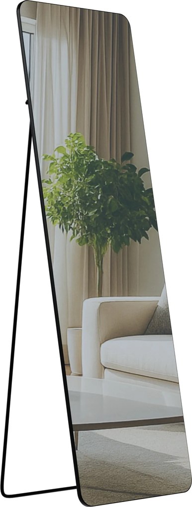Zrcadlo Gurnee 160x50 cm – černá-matt