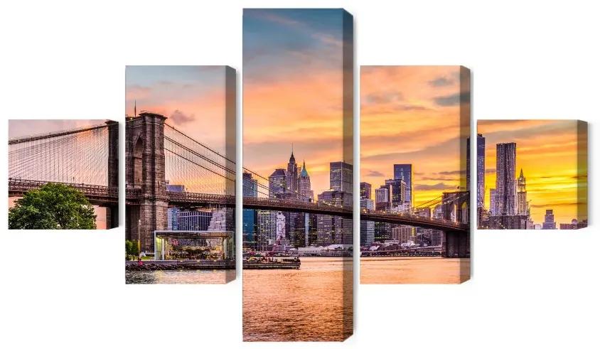 Vícedílný obraz New York City Panoramatická Krajina Nedostatek Nedostatek Plátno Canvas 200x120