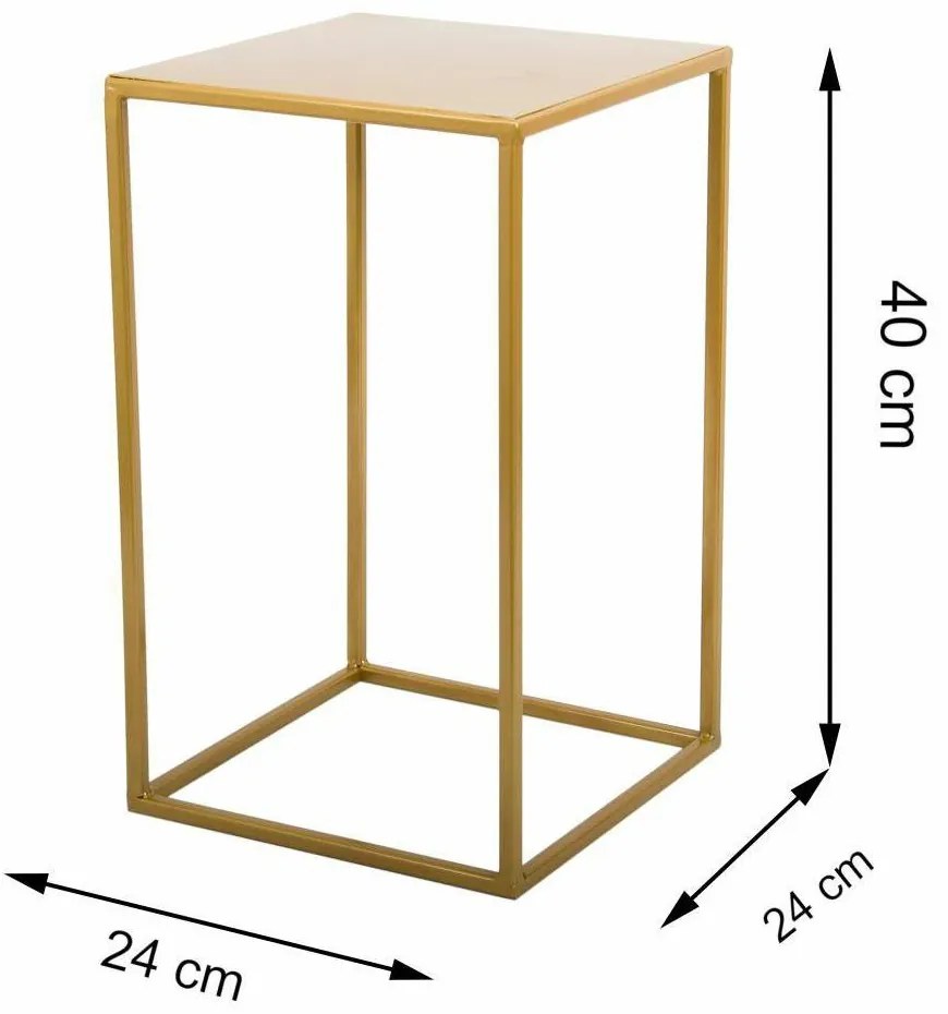 STOJAN NA KVĚTINÁČ SIMPLE 40X24X24 CM ZLATÁ