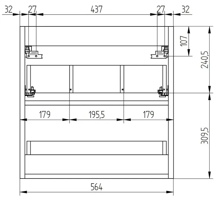 Mereo Leny koupelnová skříňka s keramickým umyvadlem 60 cm lesklá bílá CN811N