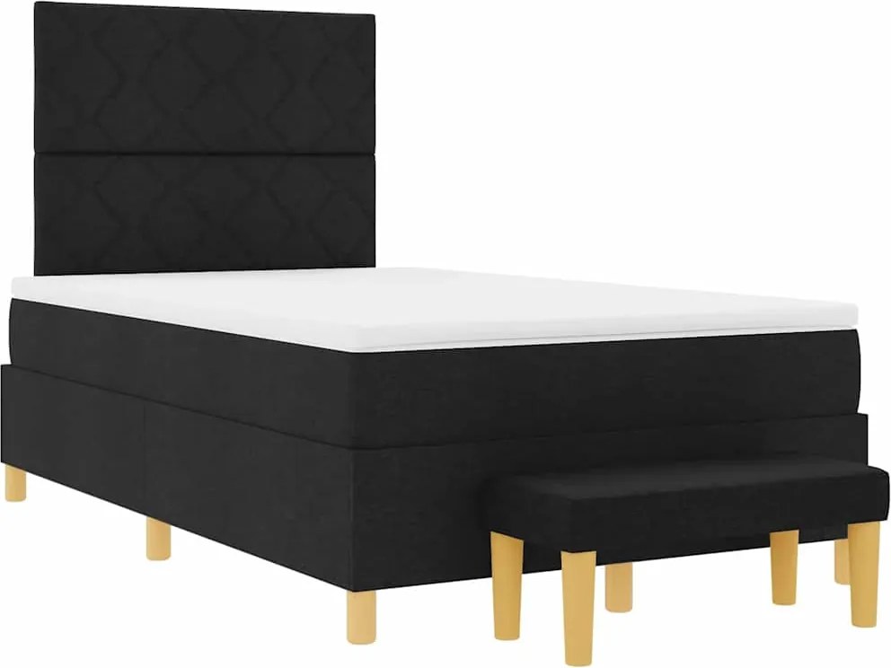 Postel s boxspringem s čelo Černá 190 x 120 cm textil 3344361
