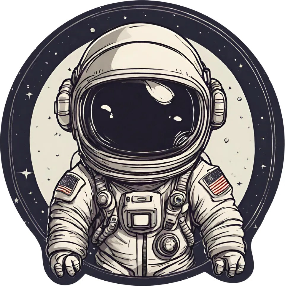 PIPPER. Kruhová samolepka na zeď "Astronaut" Velikost: 60cm