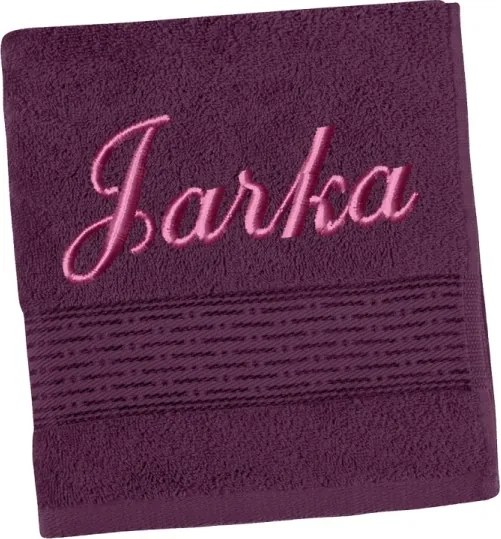 Bellatex Froté ručník proužek s výšivkou jména 50x100 cm Vínová