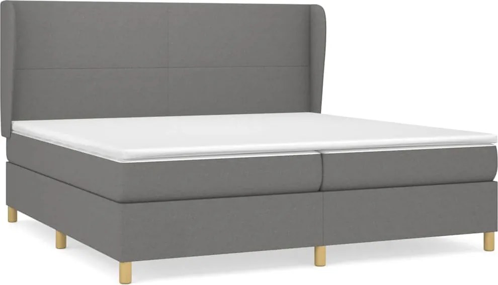 Box spring postel s matrací tmavě šedá 200x200 cm textil 3128390