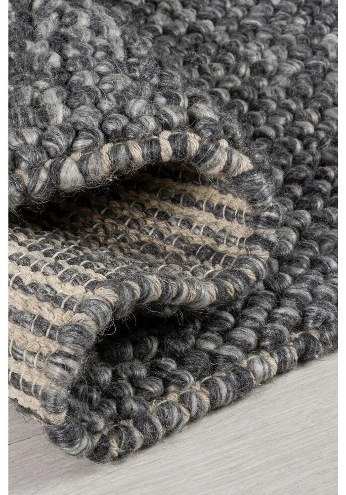 Flair Rugs, Ručně tkaný kusový koberec Minerals Dark Grey, 160x230, šedá, chodba / předsíň