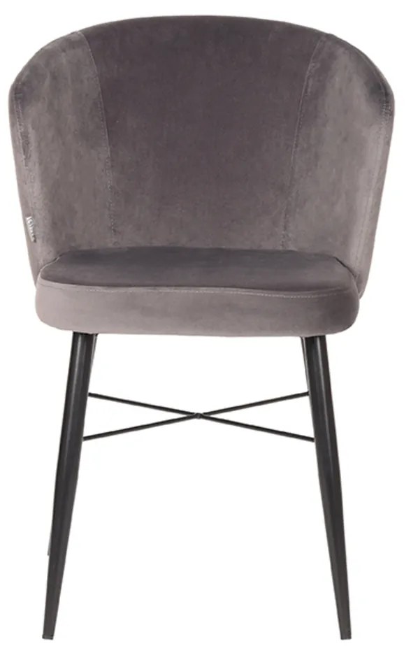 LABEL51 Sametová jídelní židle WAVE šedá Color: Grey UK-30.168