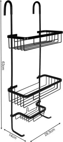 Závěsná polička do koupelny - černá