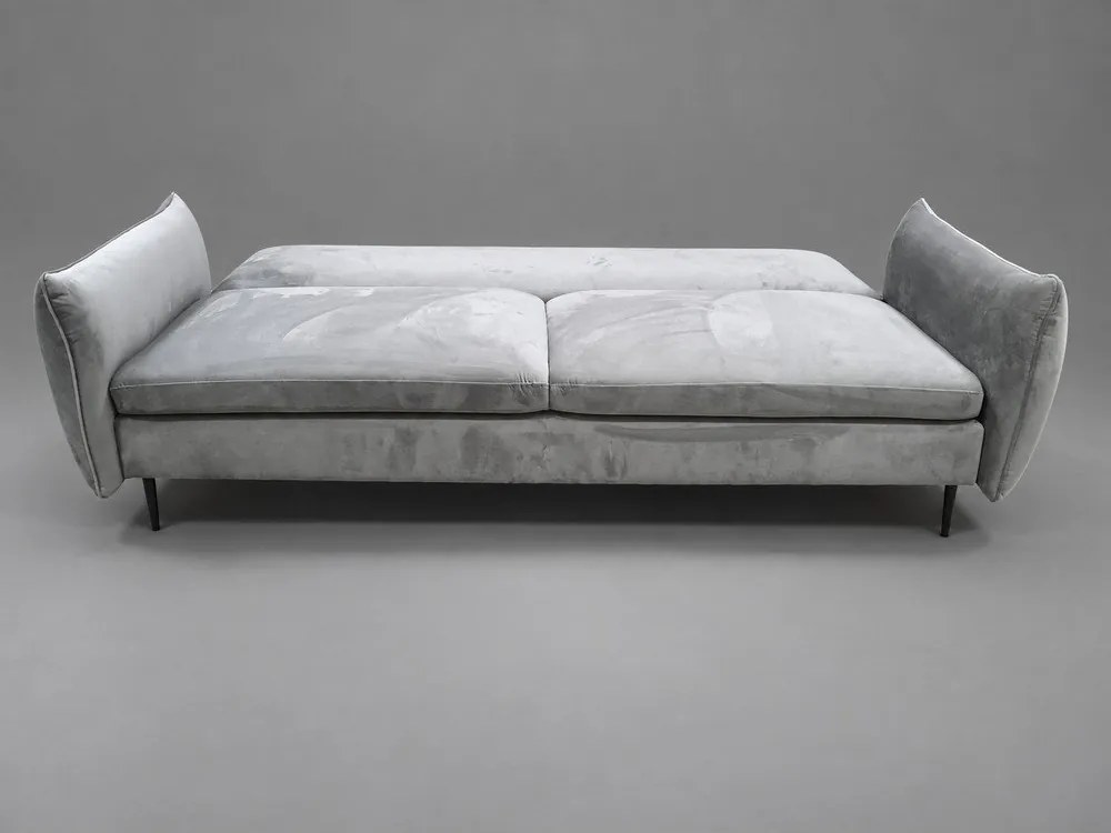 Šedá sametová rozkládací/s úložným prostorem pohovka 222 cm Vermont - II. jakost – Cosmopolitan Design
