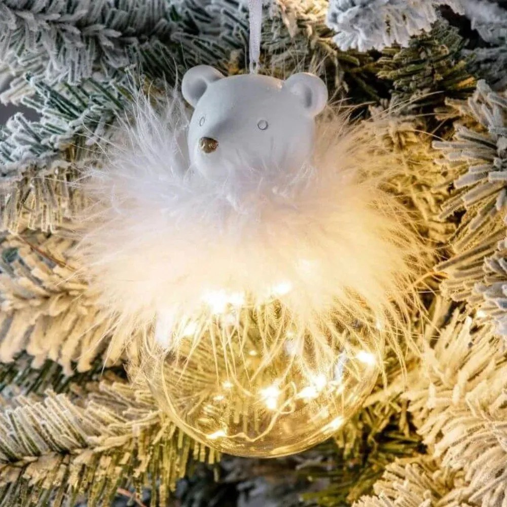 Skleněná svíticí LED vánoční ozdoba Ego Dekor