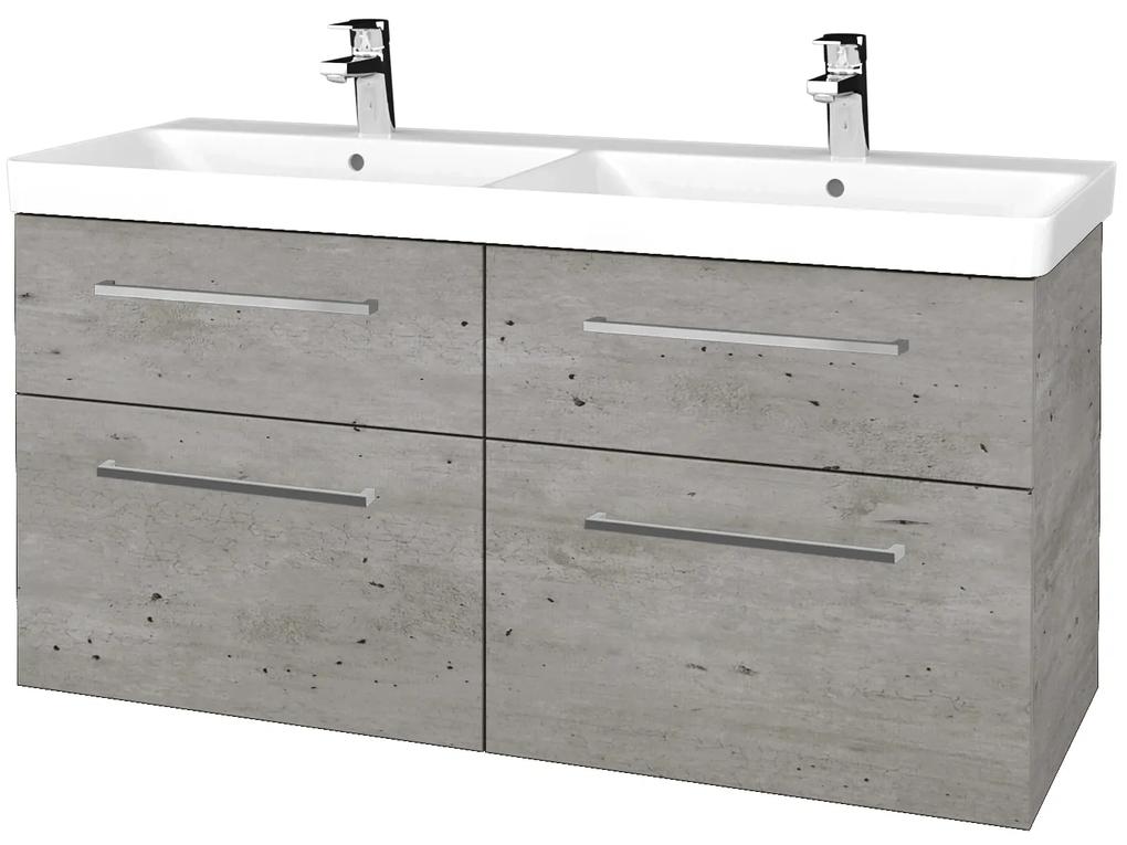 Dřevojas Koupelnová skříň Q MAX SZZ4 120 Varianta: N01 Bílá lesk / Úchytka T02 / D16 Beton tmavý