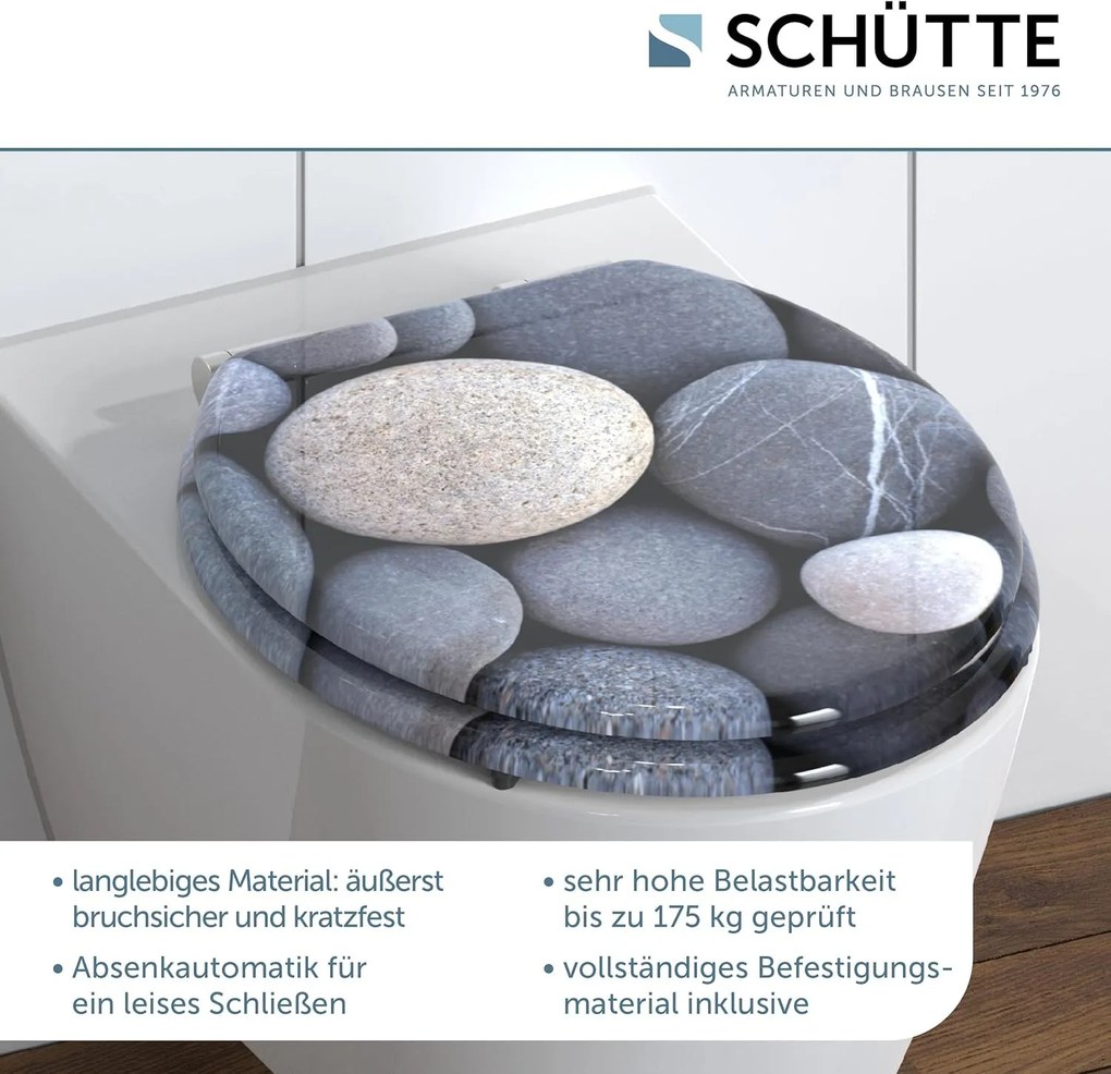 Eisl Sanitär WC prkénko MDF Soft Close Grey Stones 80130