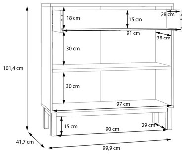 Šedá komoda se zásuvkou PENKRIDGE 99,9 cm