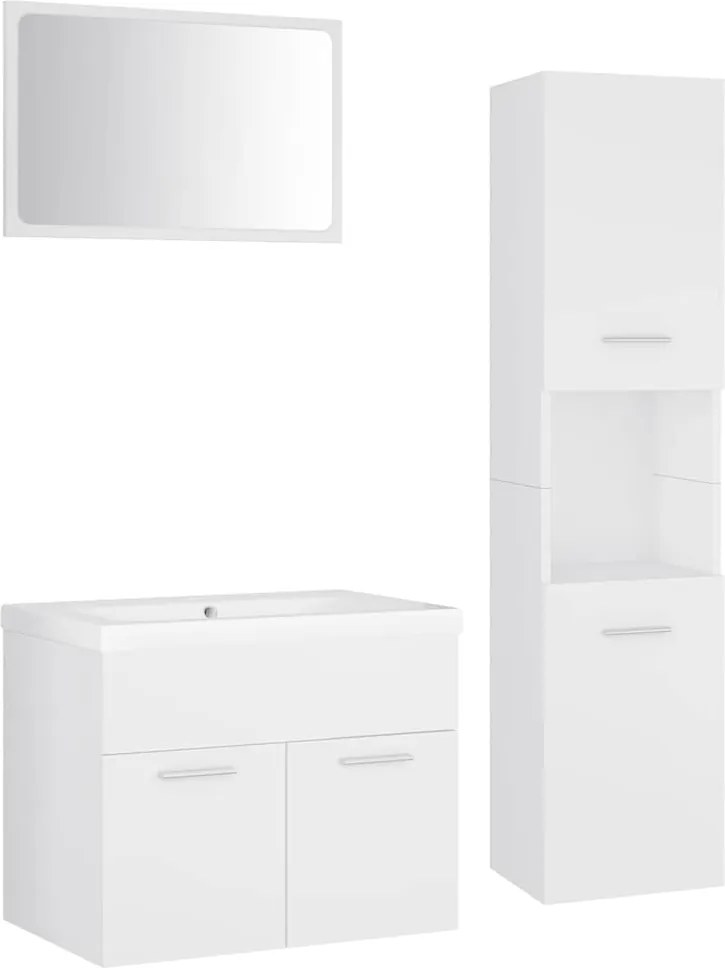 Set koupelnového nábytku bílý kompozitní dřevo 3071135