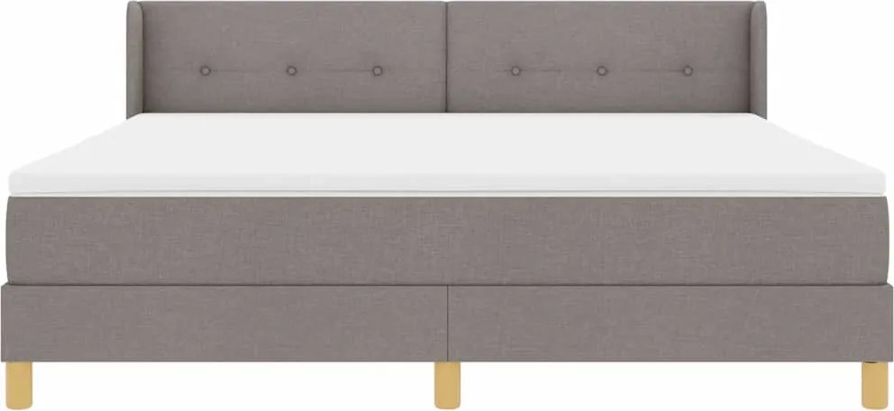 Postel s boxspringem s čelo Taupe 200 x 180 cm textil 3341311