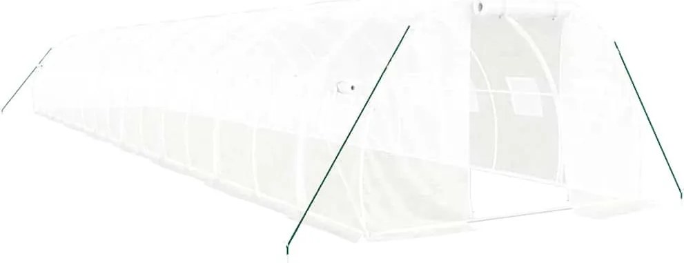 Skleník s ocelovým rámem bílý 48 m² 16 x 3 x 2 m 3188056