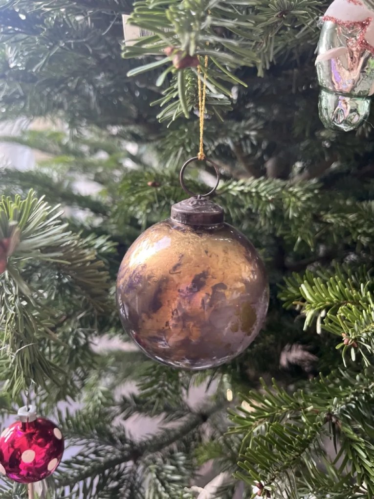 Bloomingville, Vánoční skleněné koule  Morena Ornament | zlatá