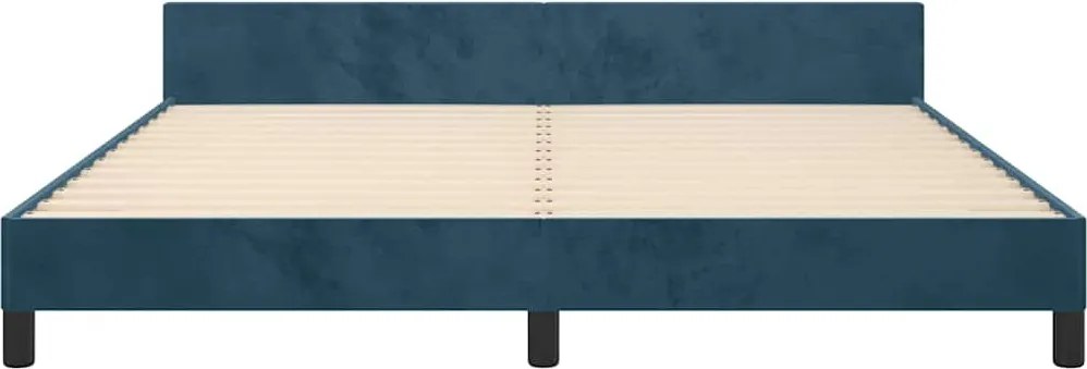 Rám postele s čelem tmavě modrý 180x200 cm samet 3125773