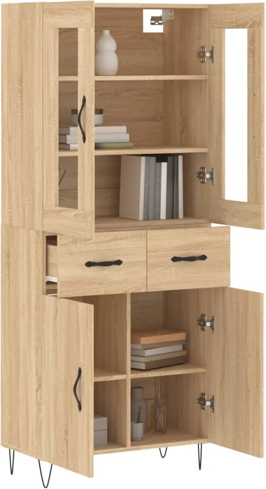 Skříň highboard dub sonoma 69,5 x 34 x 180 cm kompozitní dřevo 3198564