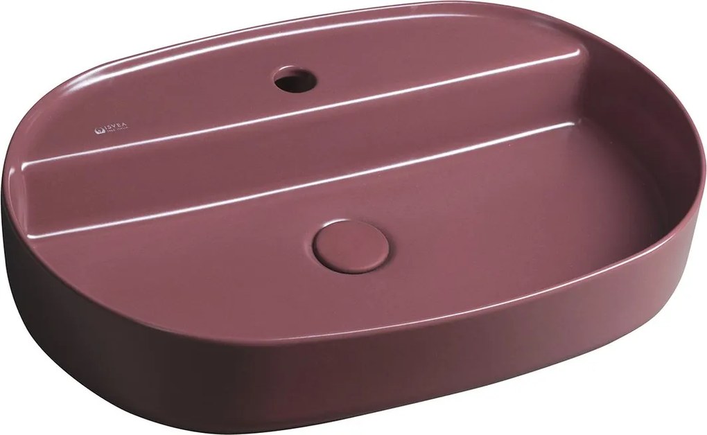 Isvea Isvea, INFINITY OVAL keramické umyvadlo na desku, 60x40 cm, matná Maroon Red, 10NF65060-2R