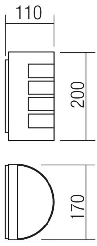 Redo 9001 - Venkovní nástěnné svítidlo EVO 1xE27/11W/230V IP44
