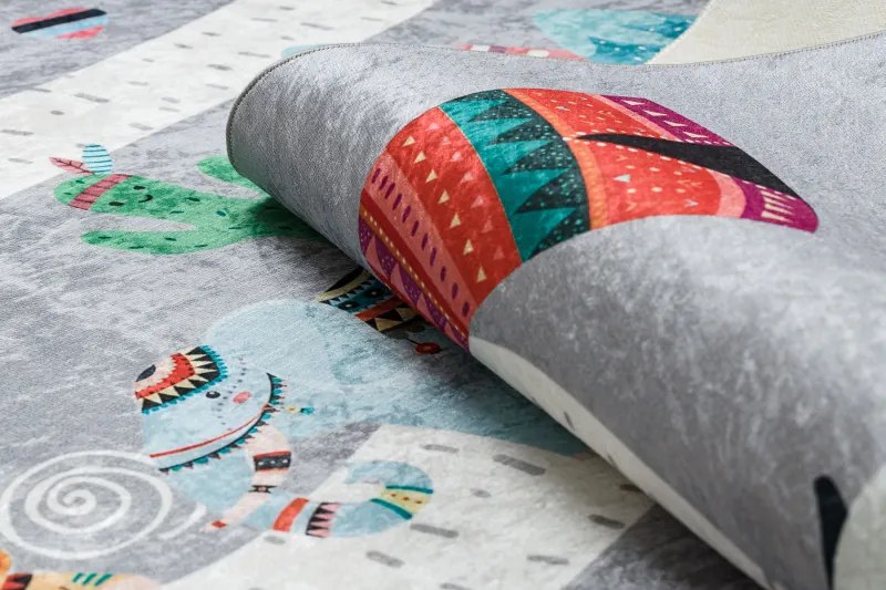 Dywany Łuszczów, Dětský kusový koberec Bambino 2160 Indian grey, 140x190, vícebarevná, dětský pokoj