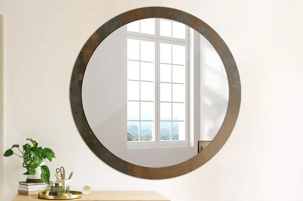 Kulaté dekorativní zrcadlo Kovový rustikální fi 100 cm