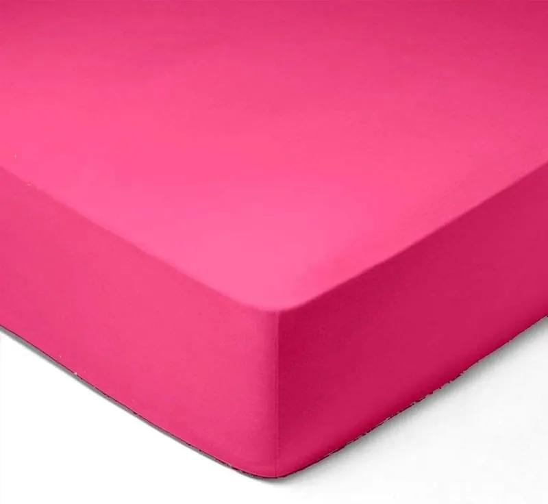 DekorTextil Jersey napínací prostěradlo růžová ROZMĚR: (š/d/v) 150 x 200 x 20 cm