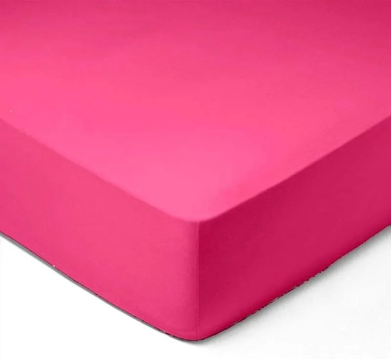DekorTextil Jersey napínací prostěradlo růžová ROZMĚR: (š/d/v) 90 x 220 x 20 cm