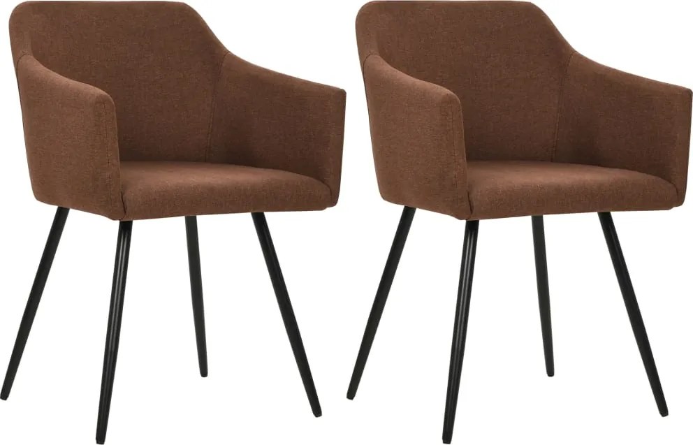 Jídelní židle 2 ks hnědé textil 323096