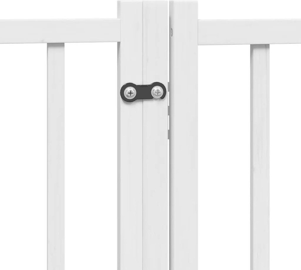 Zábrana pro psy s dvířky skládací 8 panelů bílá 640 cm topol 3155734