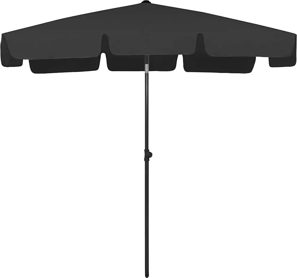 Plážový slunečník černý 200 x 125 cm 314733