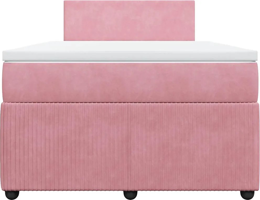 Box spring postel s matrací růžová 120 x 200 cm samet 3290009