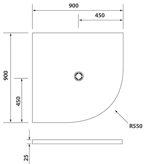 Polysan Flexia Vanička z litého mramoru 90x90x3 cm, R550 91181